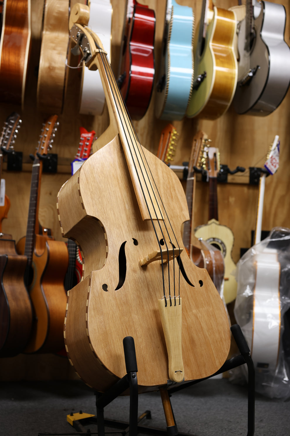 Handcrafted All-Wood Tololoche (Double Bass) with Wood Stripe Edge ...