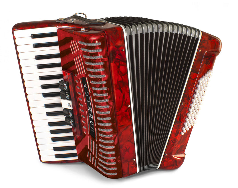 Hohner Hohnica 1305 72 Bass Piano Accordion - Pearl Red
